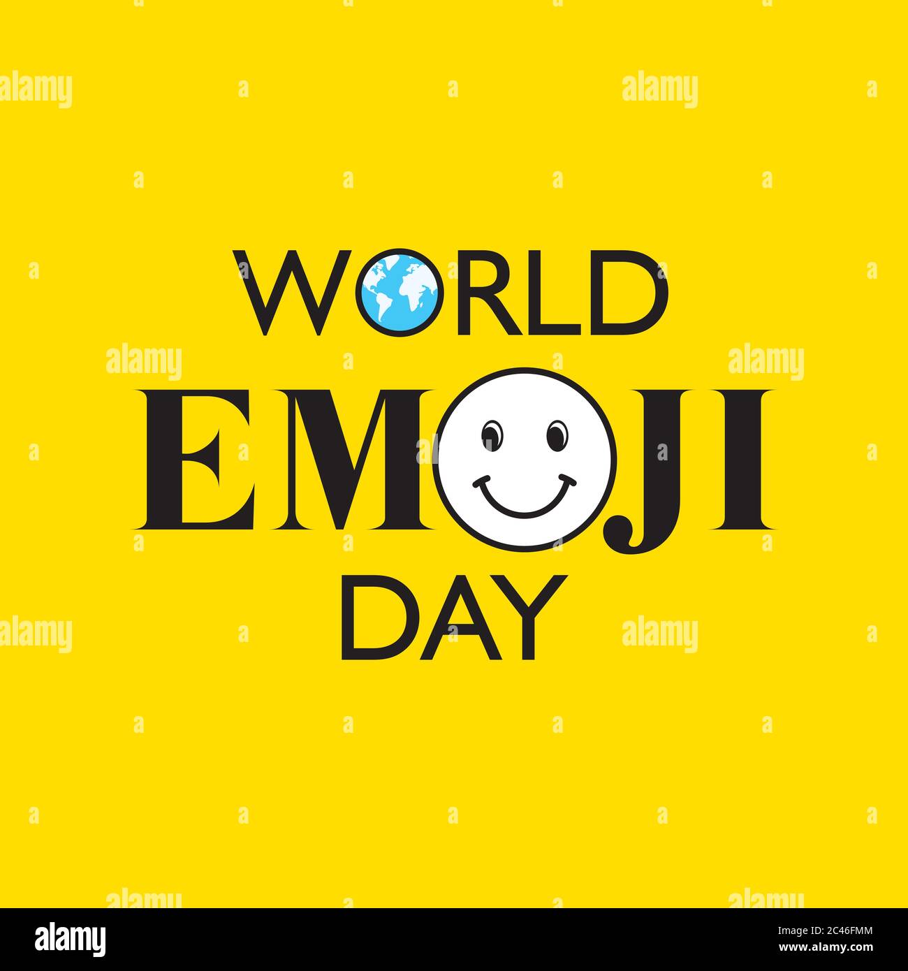 vektor-Illustration der Welt Emoji Tag Poster oder Grußkarte Design ...