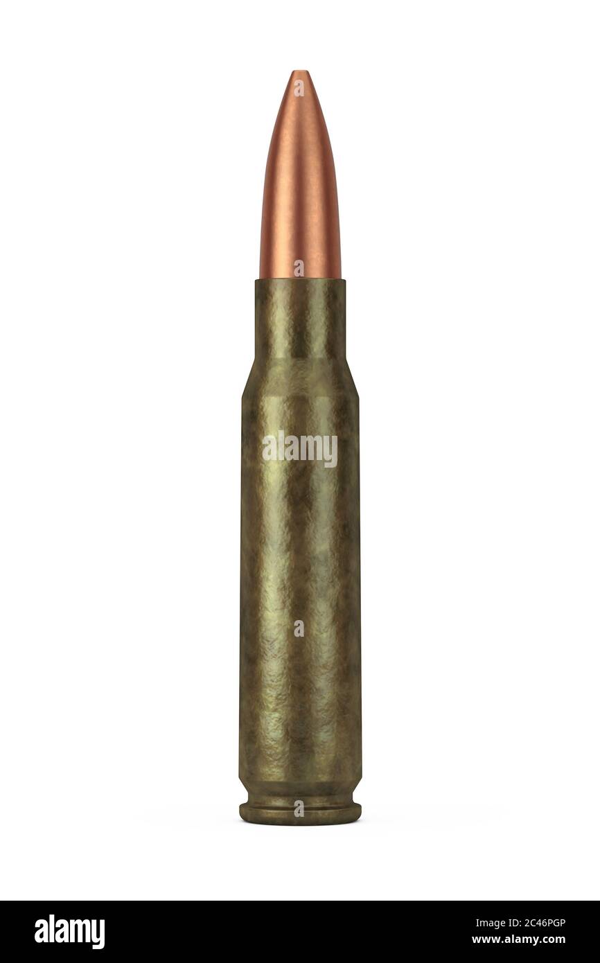 Automatische Gewehre 7.62 mm Kaliber Metallkullet auf weißem ...