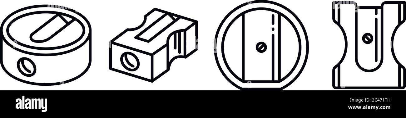 Spitzer Symbole gesetzt. Umriss Satz von Spitzer Vektor-Symbole für Web ...