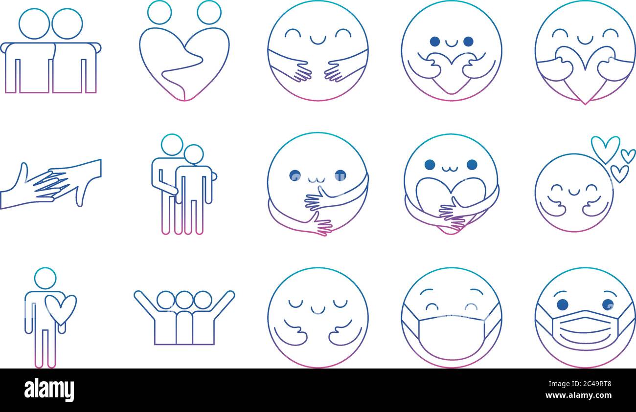 Umarmung gesicht emoji Stock-Vektorgrafiken kaufen - Alamy