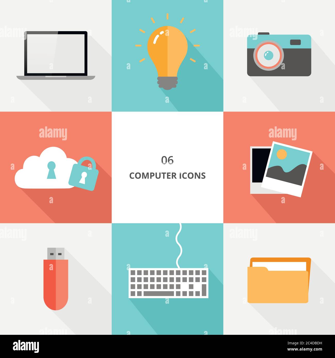 Flat design folder icon set Stock-Vektorgrafiken kaufen - Alamy