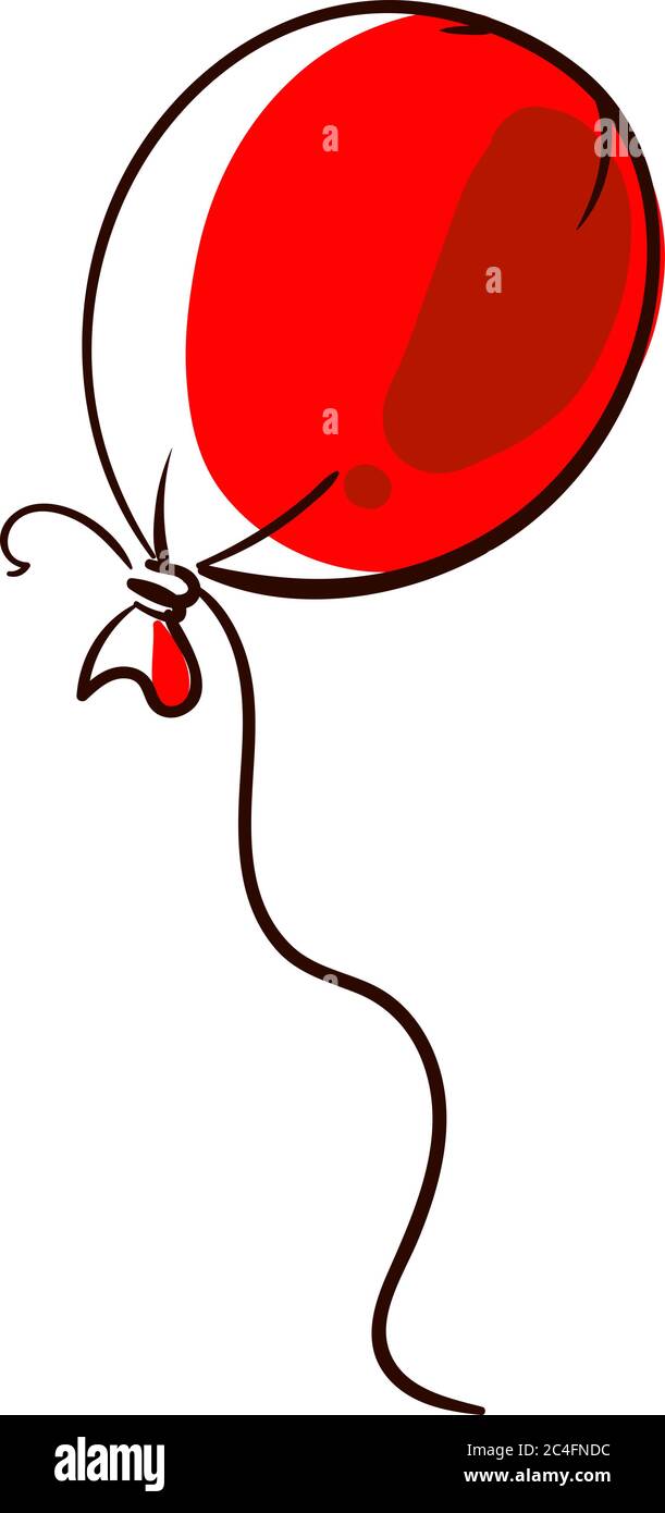 Zeichnung rot Ballon, Illustration, Vektor auf weißem Hintergrund Stock ...
