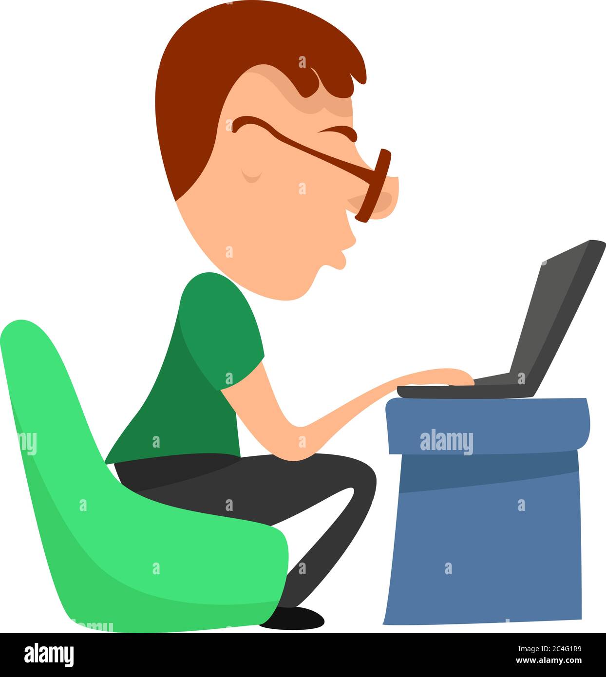 Mann am computer schreiben Stock-Vektorgrafiken kaufen - Alamy