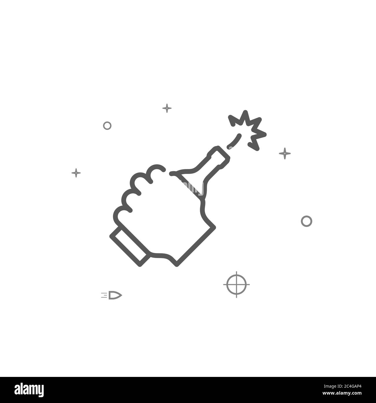 Molotov Cocktail einfache Linie Symbol. Waffen Symbol, Piktogramm ...