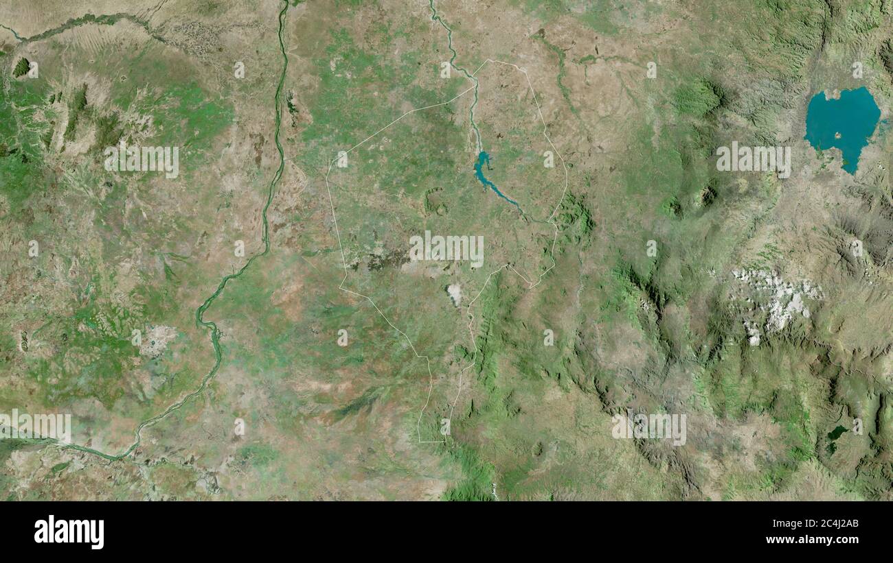 Blauer Nil, Staat Sudan. Satellitenbilder. Form, die gegenüber dem ...