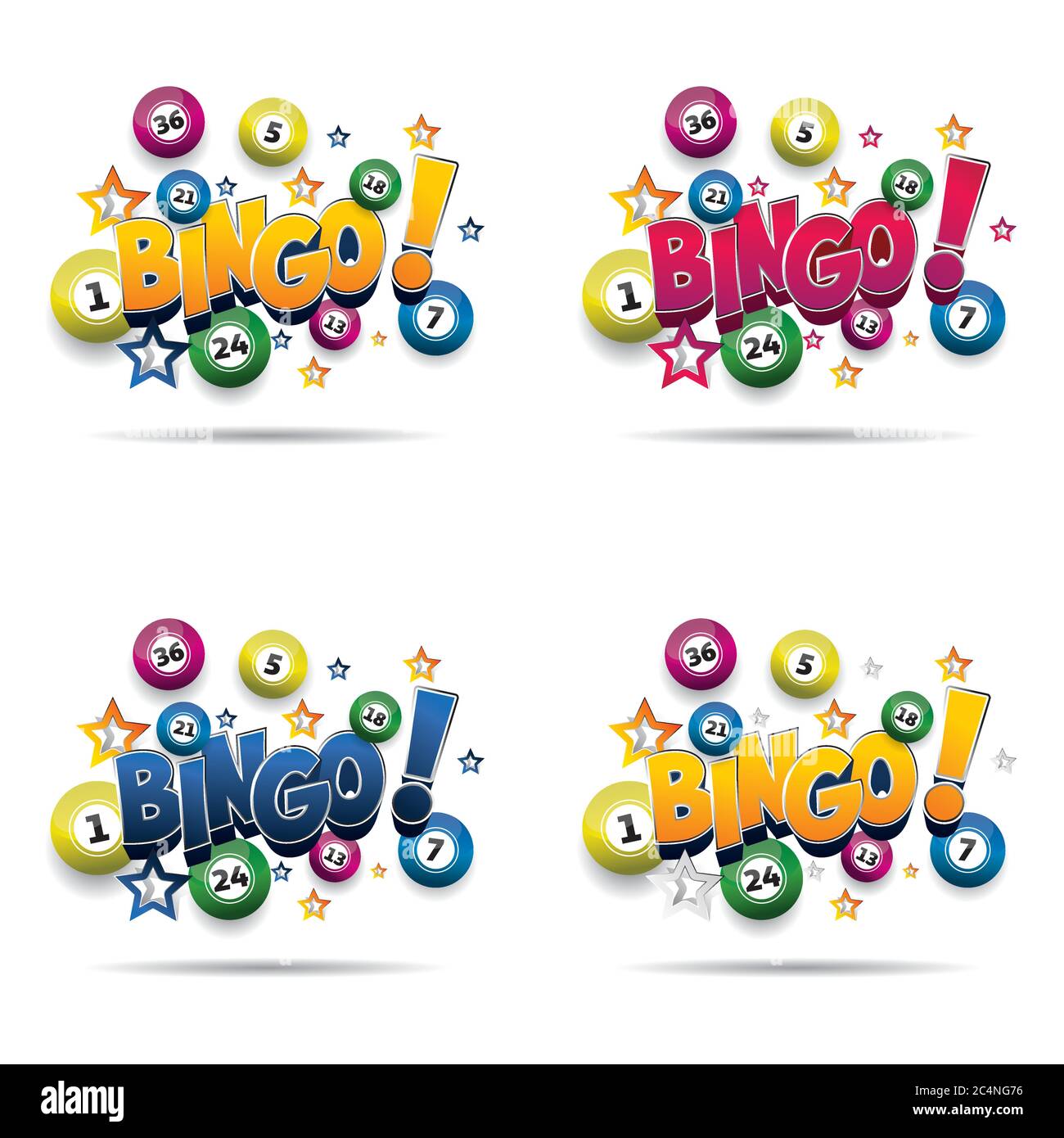 Bingo Lotterie Bälle und Bingo-Karten Konzept Vektor Illustration Stock ...