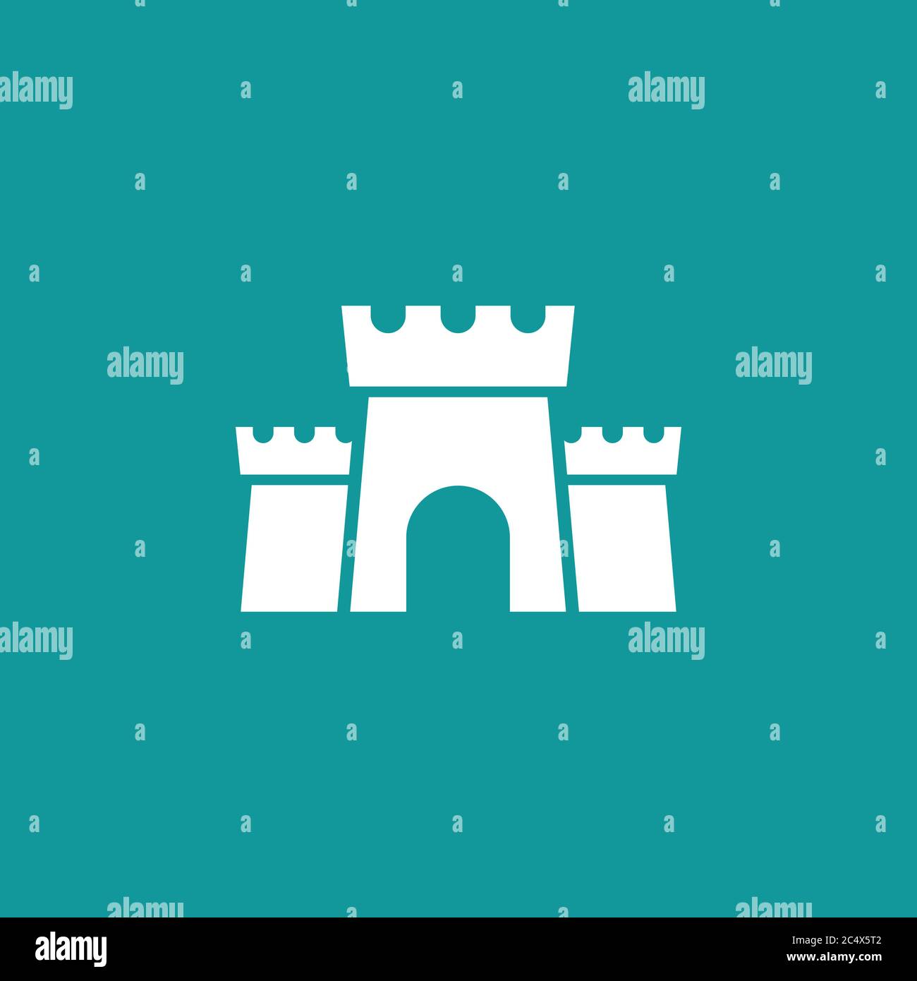 Schloss Symbol. Turm, Verteidigung, Festung, Warnschild. Märchen, Magie ...