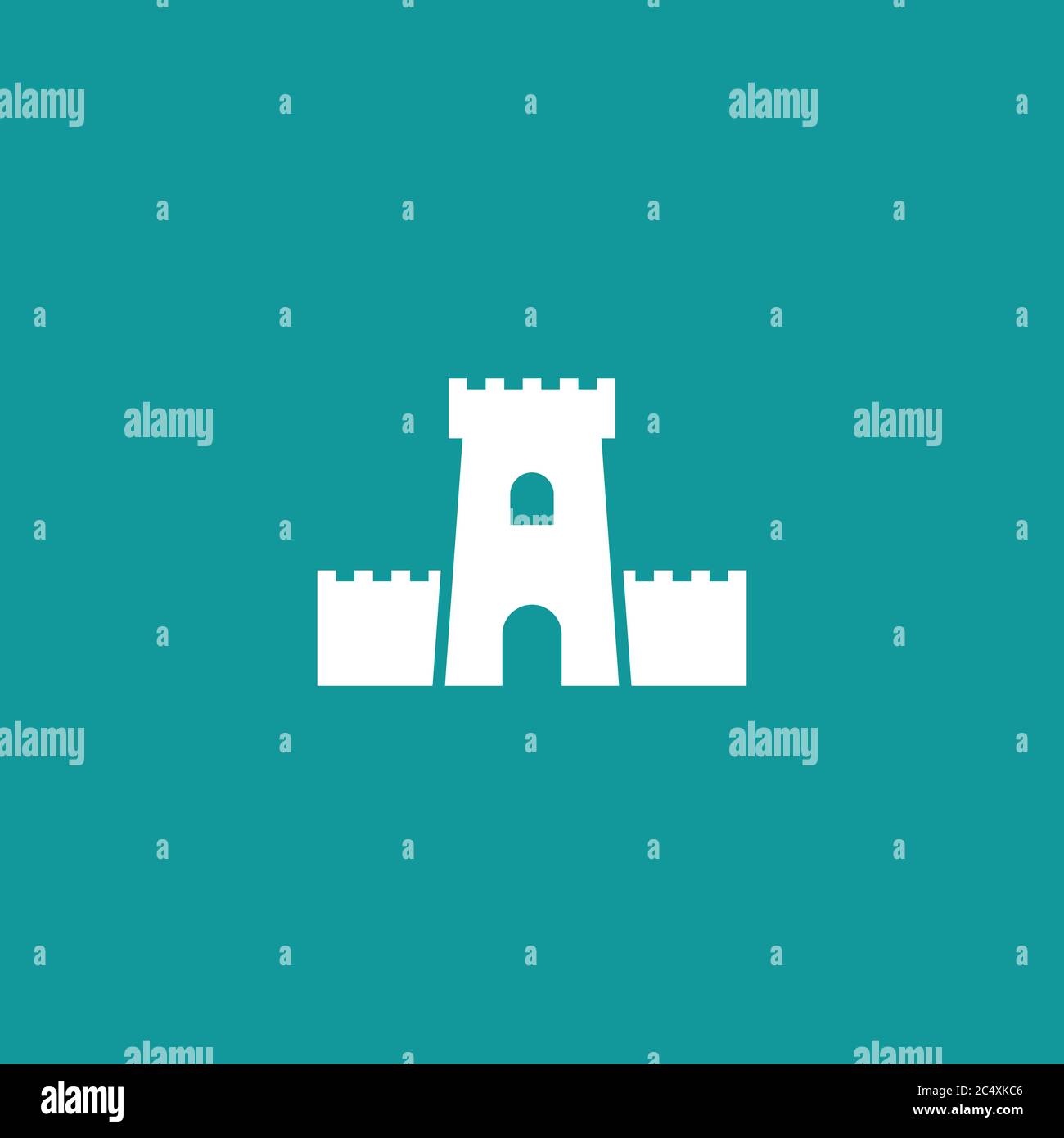 Schloss Symbol. Turm, Verteidigung, Festung, Warnschild. Märchen, Magie ...