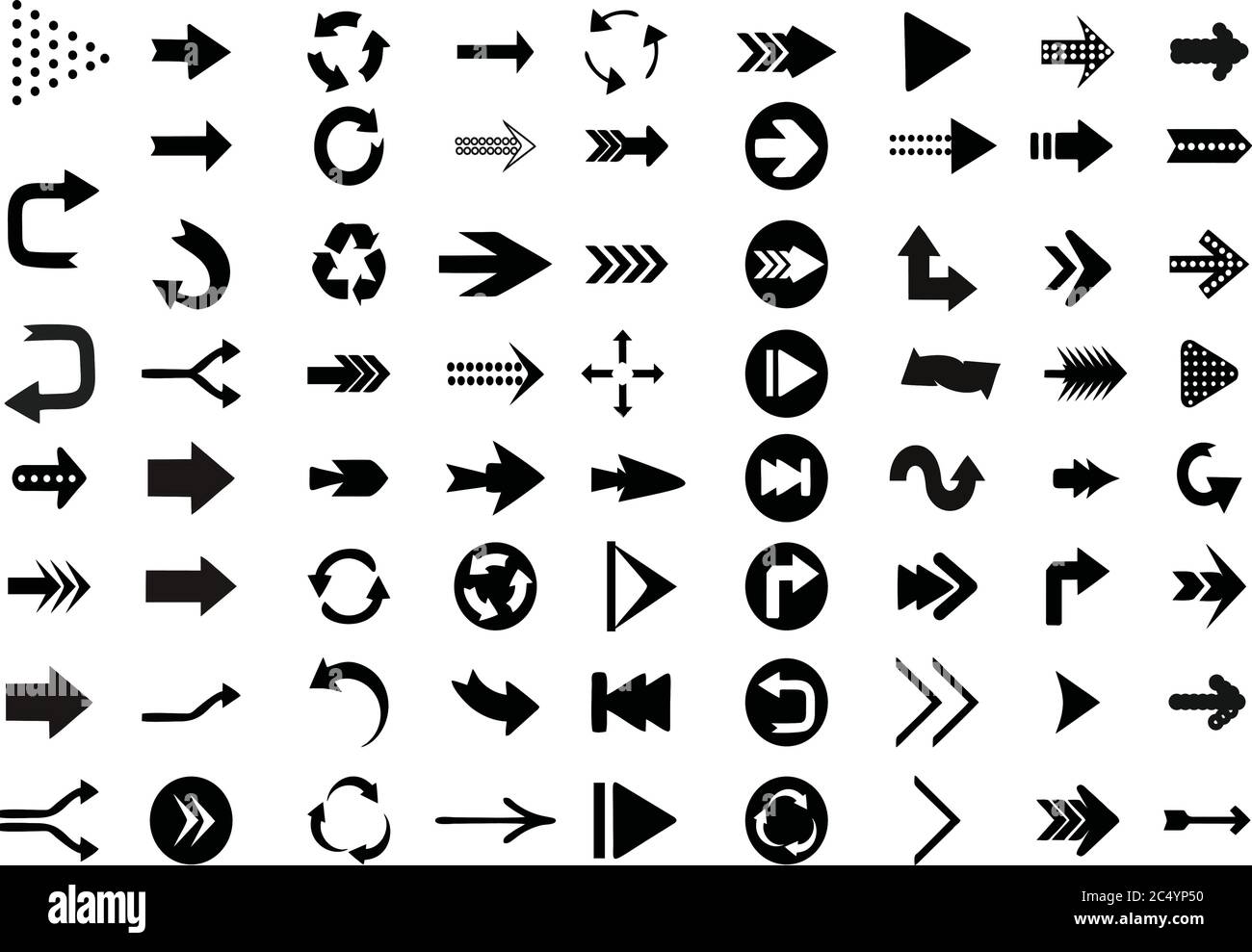 Richtungspfeile, Pfeile große Set Icons Vektor Sammlung. Moderne ...