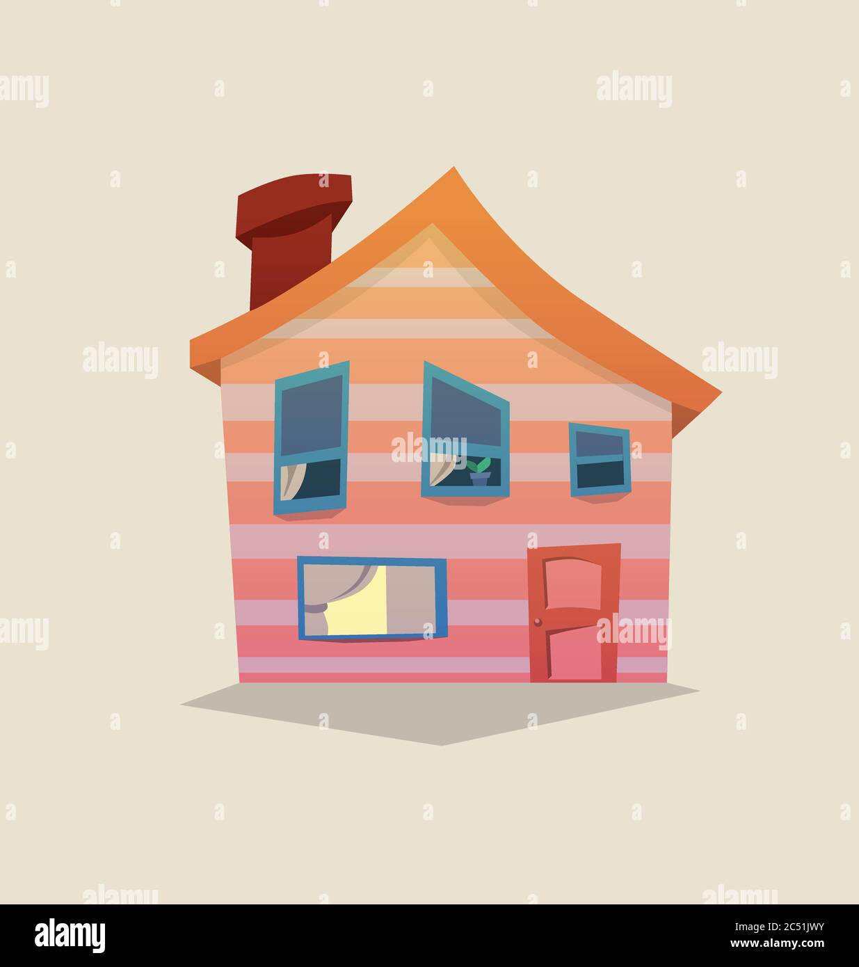 Einfache Cartoon Haus Vektor Illustration Stock-Vektorgrafik - Alamy