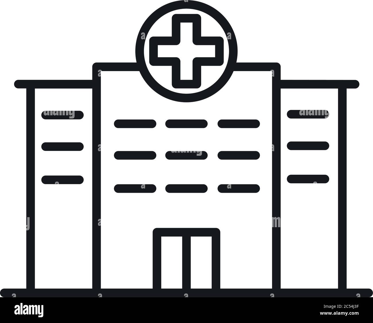 Gebäude Krankenhaus Gesundheitswesen medizinische Piktogramm Linie Stil ...