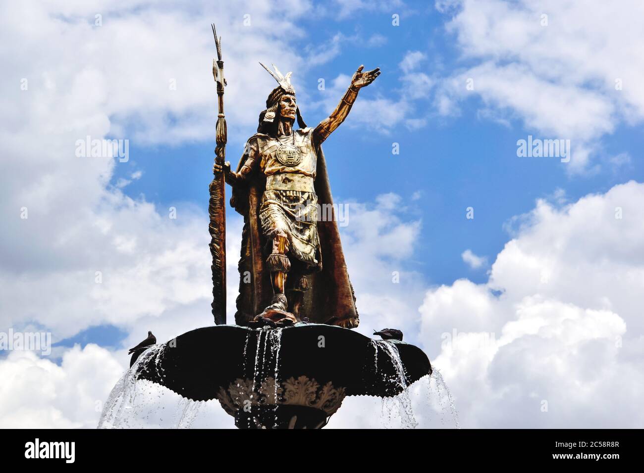 Cusco Inca Pachacutec Peru Peruanische Skulptur Statue Stockfotos und ...