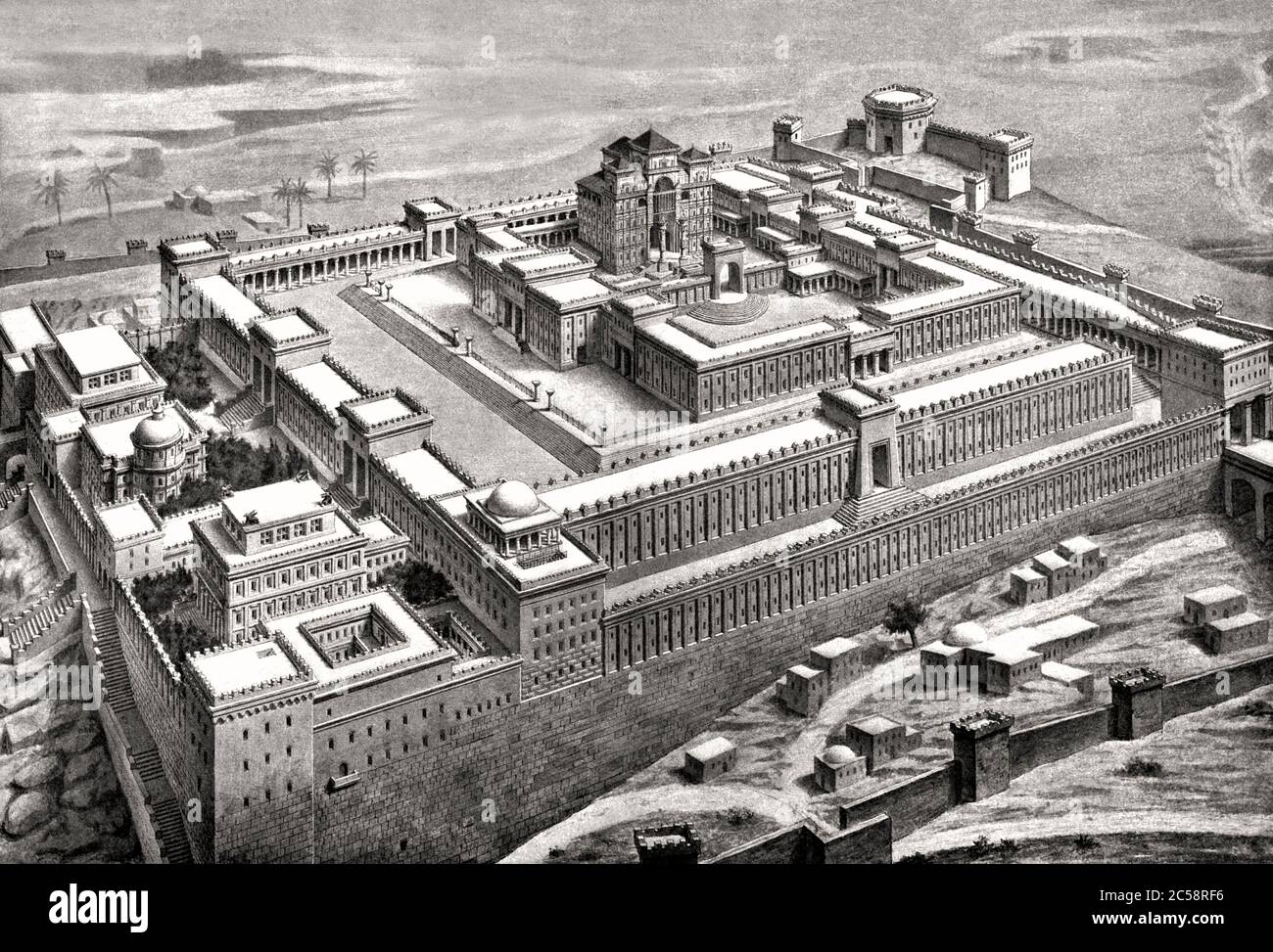 Solomon's Temple, Tempelberg, Jerusalem, rekonstruiert von Conrad ...