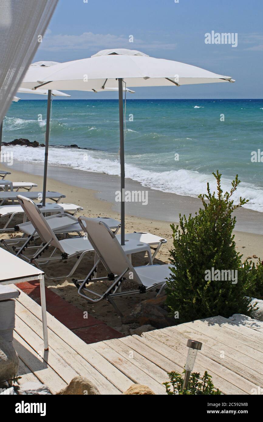 Skala Fourkas, Chalkidiki/Griechenland – 6. August 2015: Skala Fourka ...