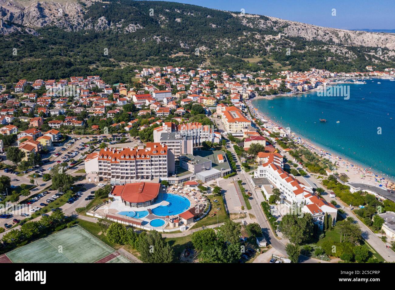 Baska Strand, Hotel Corinthia mit Pool, Insel Krk Stockfotografie - Alamy