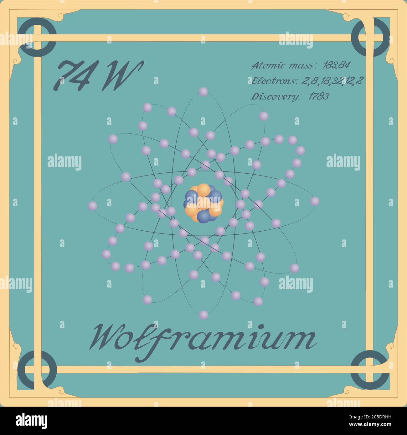 Periodensystem. Wolframium farbenfrohe Ikone. Vektor Stock-Vektorgrafik ...