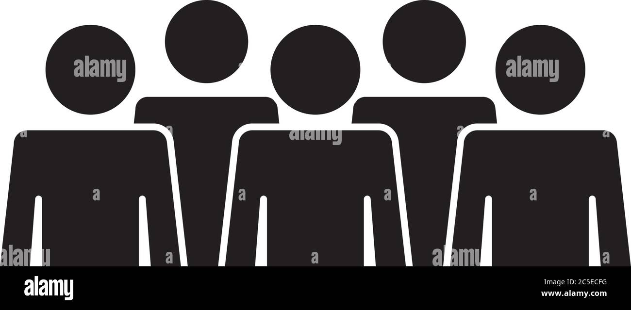 Gruppe von Piktogramm Menschen Symbol über weißem Hintergrund ...