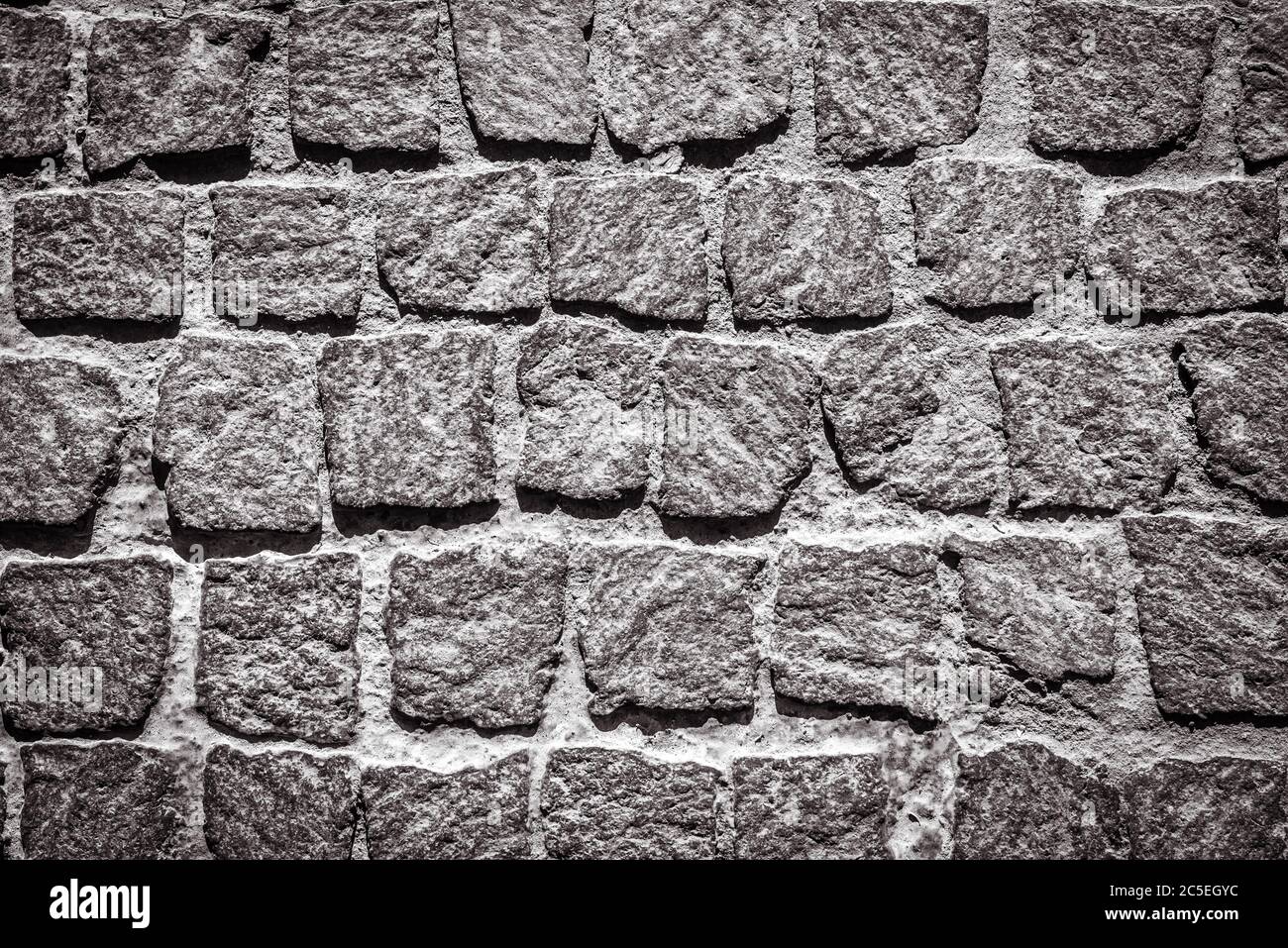 Pflastersteine Pflaster Textur Hintergrund. Detail Granit Gehweg. Blick ...