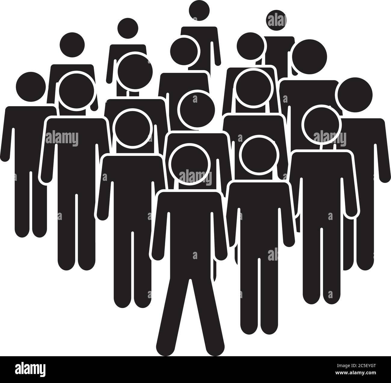 Piktogramm Menschen stehend Symbol über weißem Hintergrund, Silhouette ...