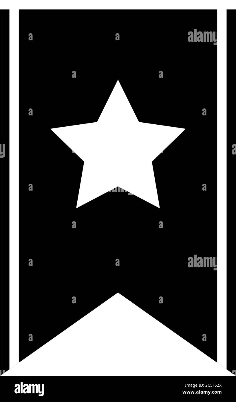 Lesezeichen Stern Symbol Vektor Illustration Schwarze Lieblings-Taste ...