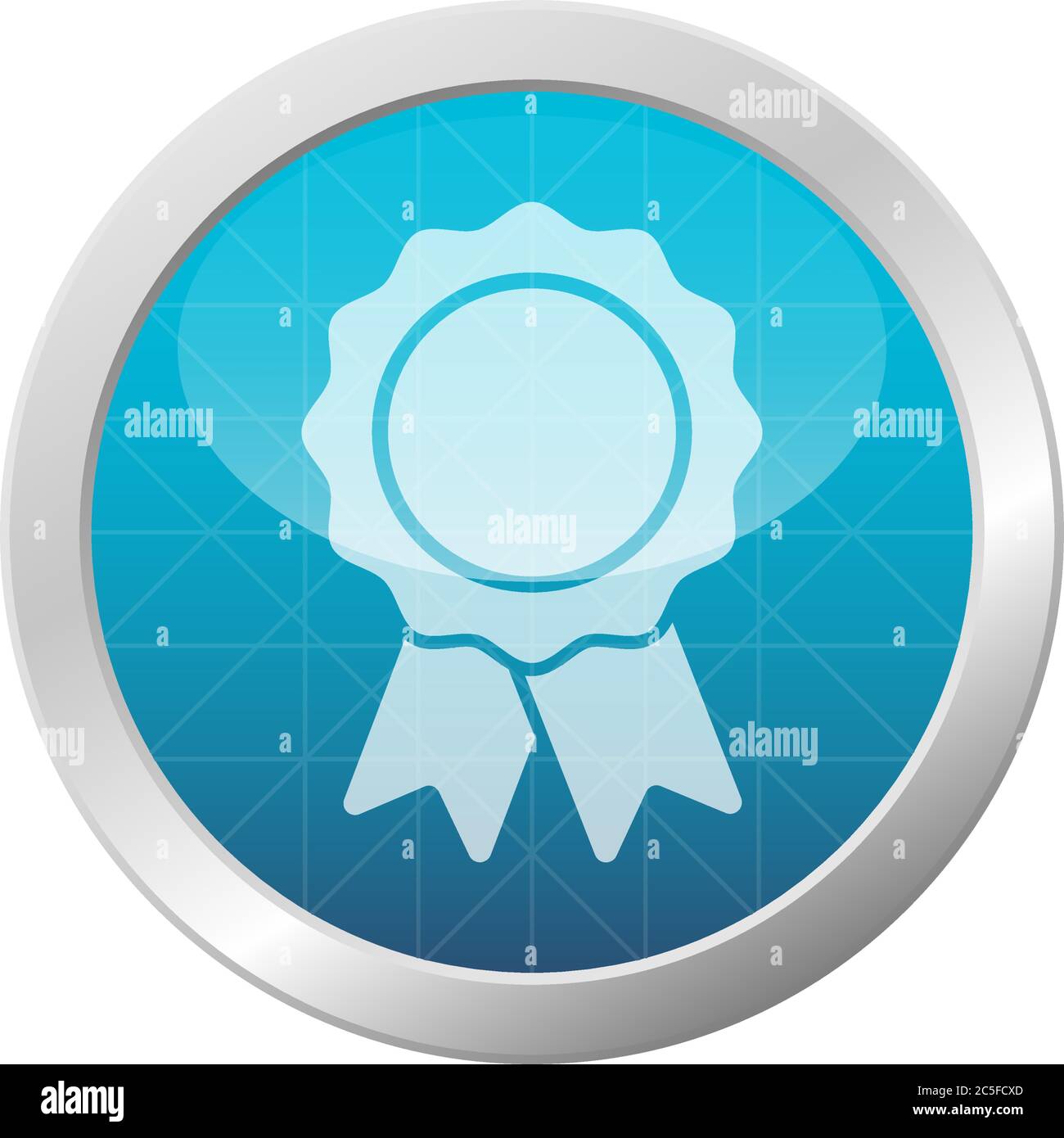 Band Medaille Abzeichen Symbol auf hellblau glänzenden Kreis Rahmen ...