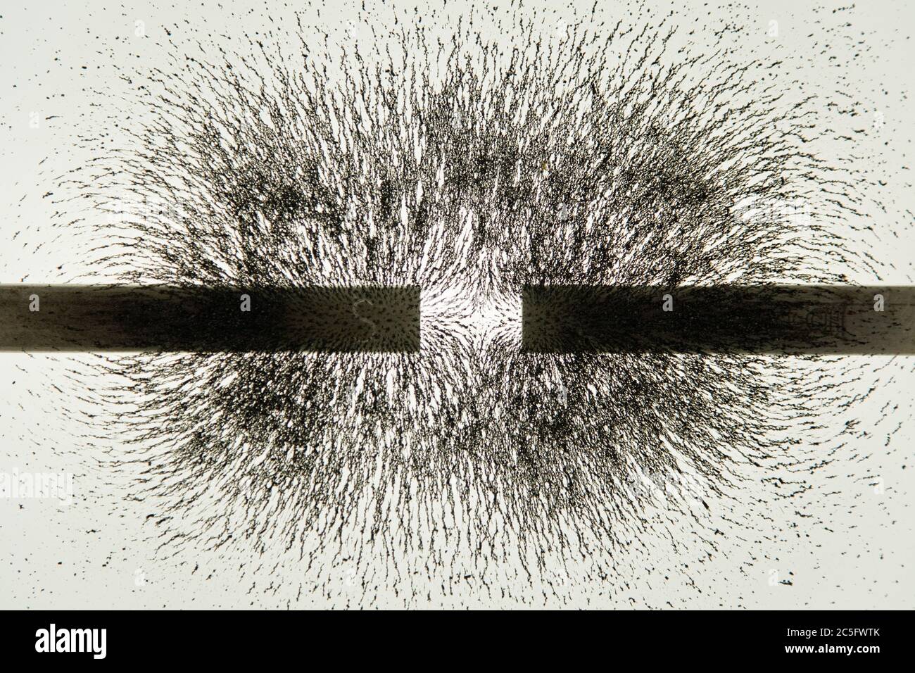 Magnetpole mit der gleichen Polarität stoßen metallische Partikel ab ...