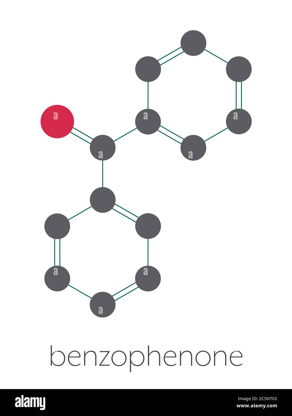 Benzophenon-Molekül. Stilisierte Skelettformel (chemische Struktur ...