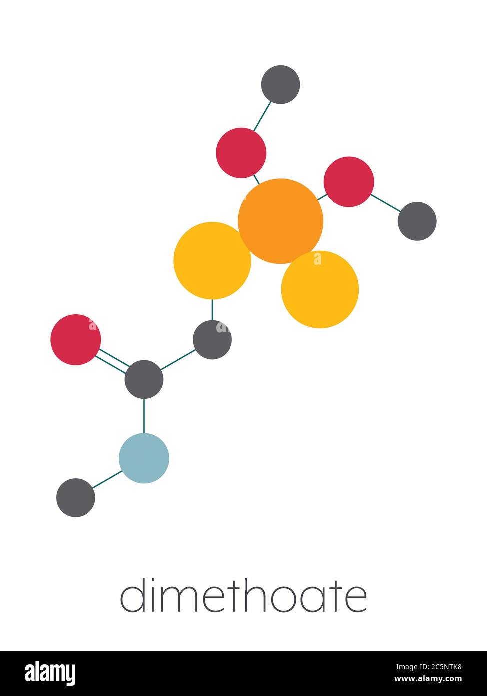 Dimethoates Insektizid-Molekül. Stilisierte Skelettformel (chemische ...