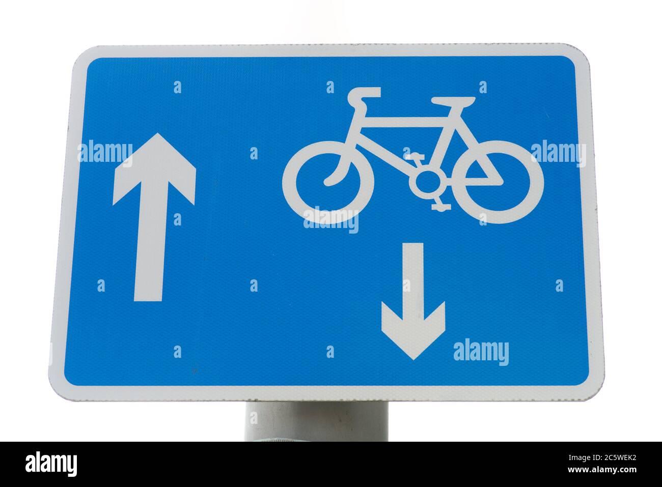 Fahrradweg Straßenschild Verkehrsschild mit Angabe Radweg speziell für ...