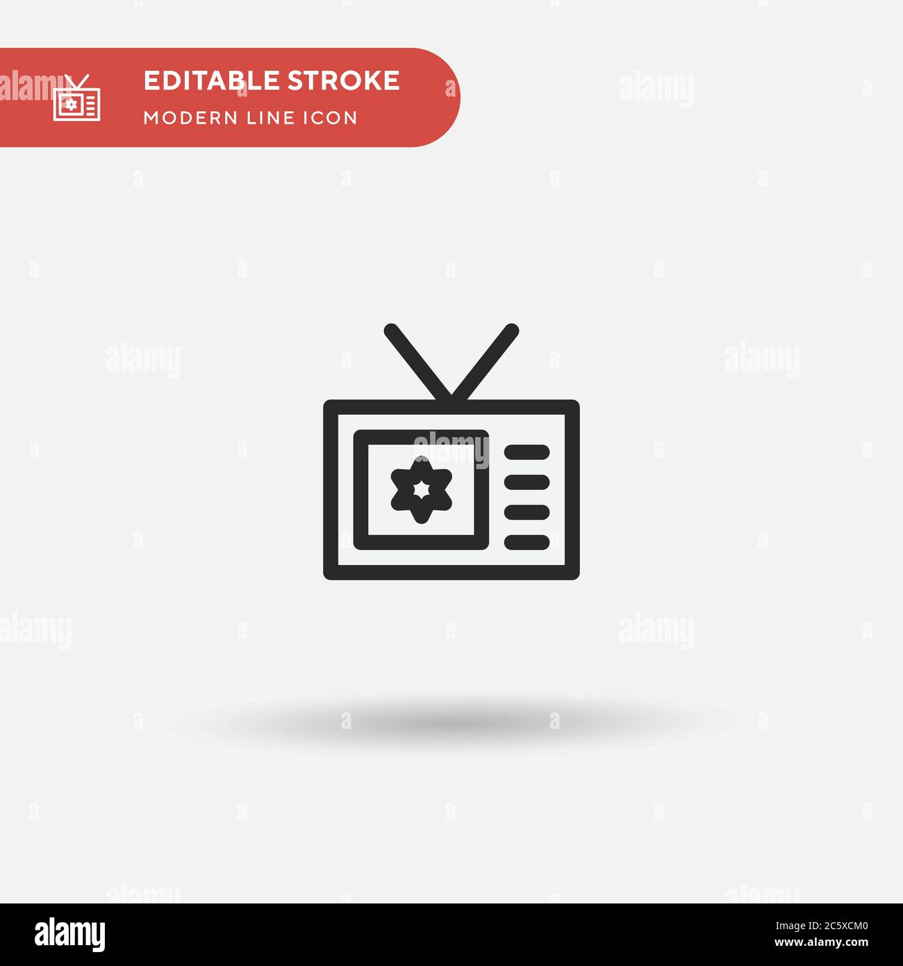 Einfaches Vektorsymbol für Fernseher. Illustration Symbol Design ...