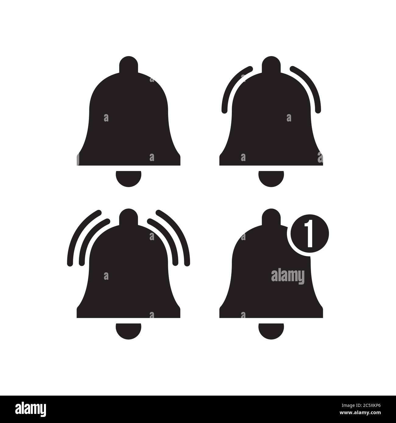 Icon Set Glocke Benachrichtigung Design Vektor Illustration Stock ...
