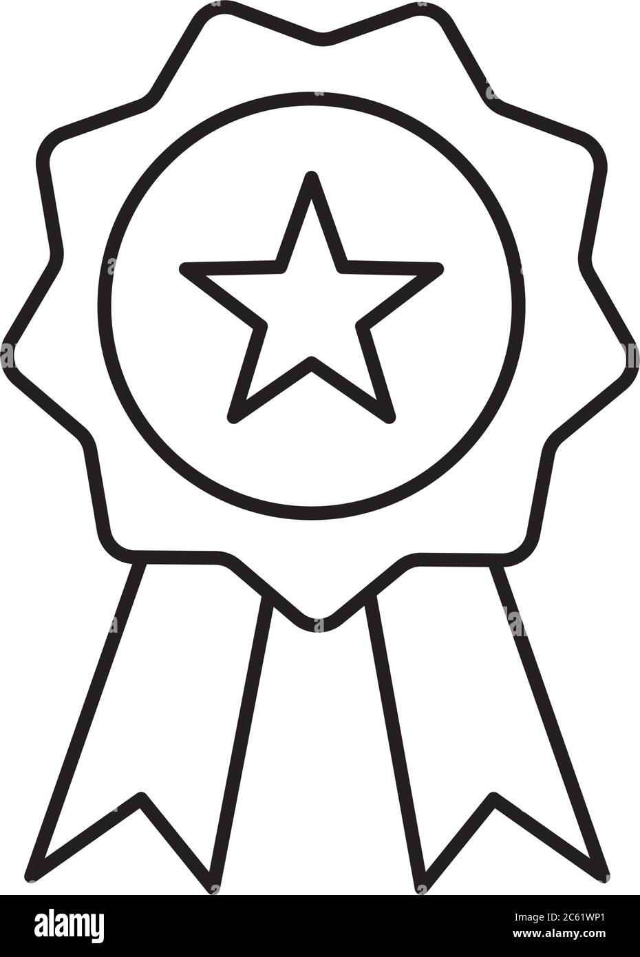 Siegel Stempel mit Stern Linie Stil Icon Design, Gewinner ersten ...