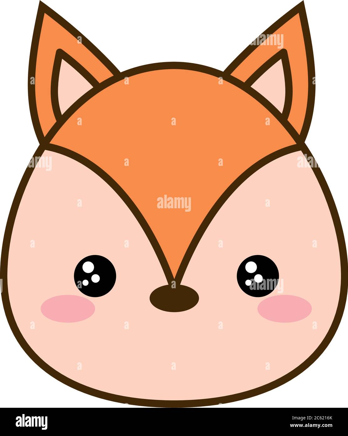 Cute Fuchs Cartoon Linie und füllen Stil Icon Design, Kawaii Tier Zoo ...