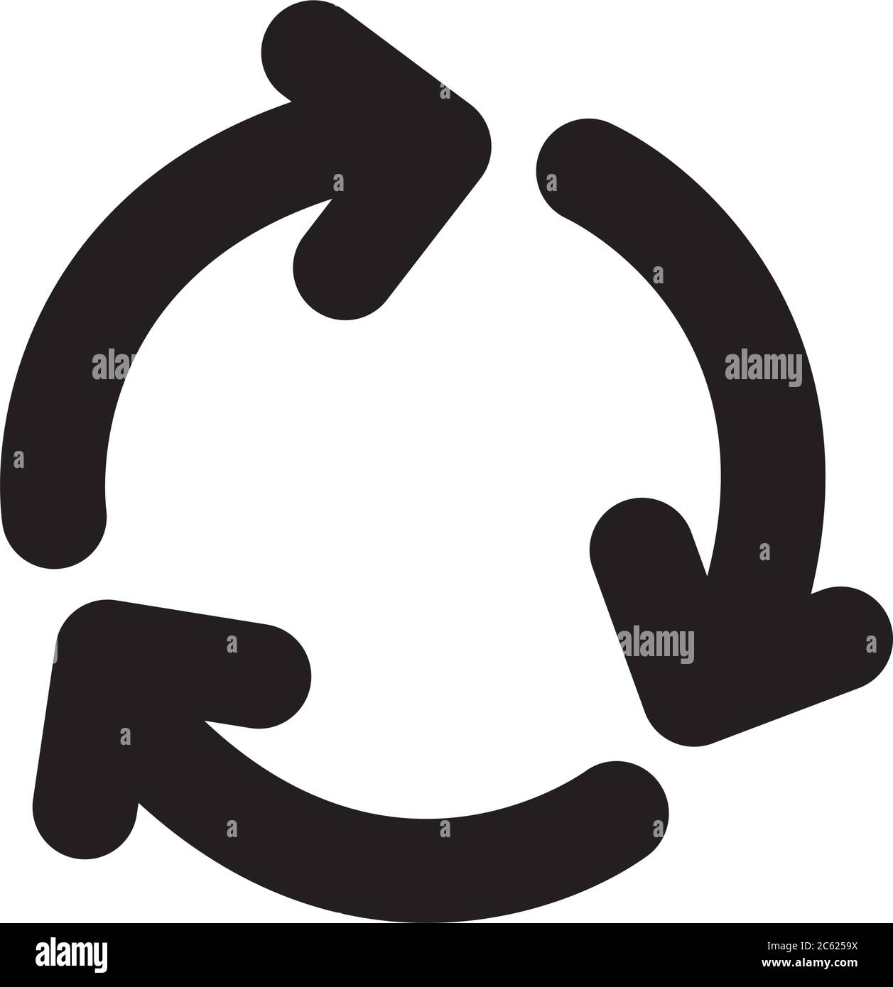 Runde Pfeile in Kreisform auf weißem Hintergrund, Silhouette Stil ...