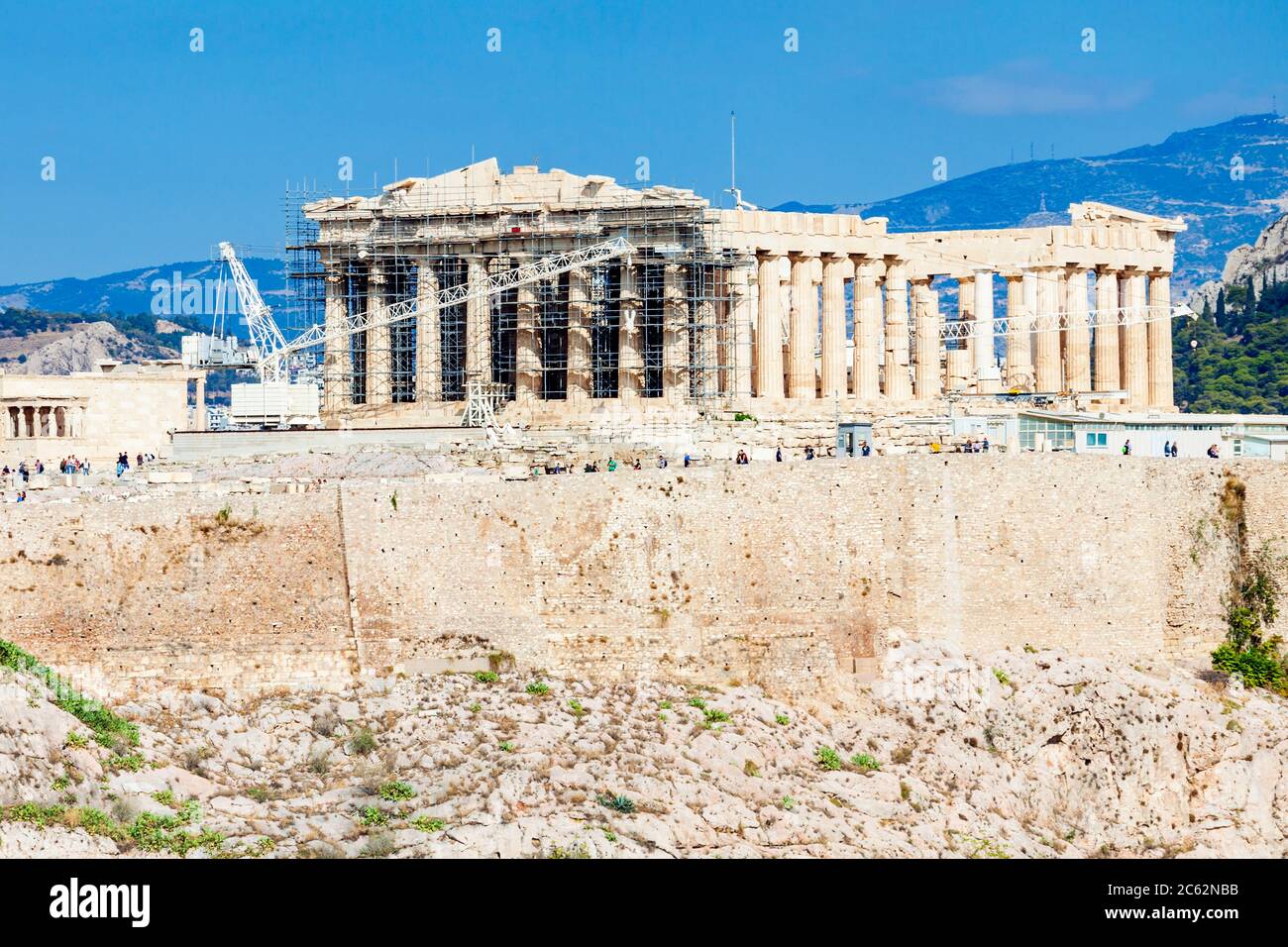 Der Parthenon Tempel Antenne Panoramablick. Parthenon Tempel ist eine ehemalige griechische ...