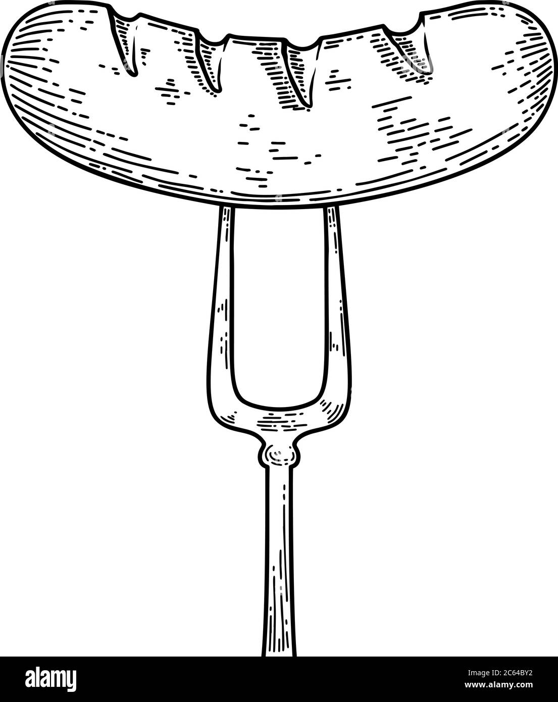 Abbildung Von Ger steter Wurst Auf Gabel Vektorgrafik Gravur Design abbildung-von-ger-steter-wurst-auf-gabel-vektorgrafik-gravur-design