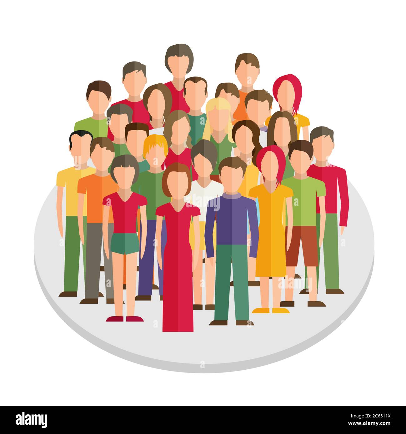 Cartoon illustration large group people -Fotos und -Bildmaterial in ...