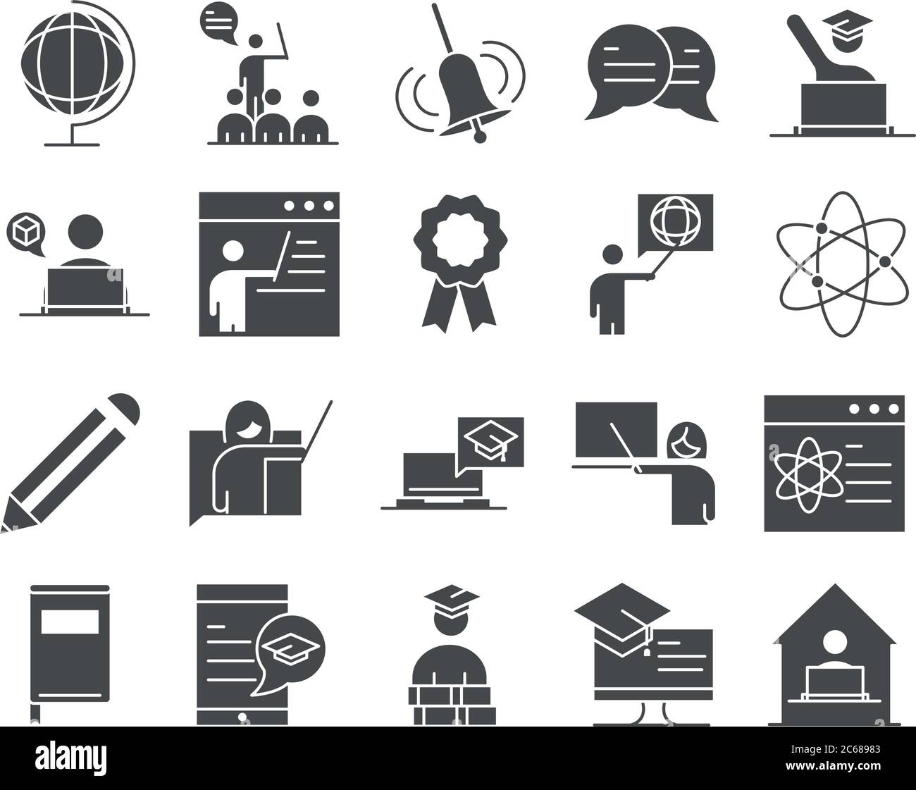 Unterrichten Sie Schule Bildung lernen Wissen und Ausbildung Symbole ...