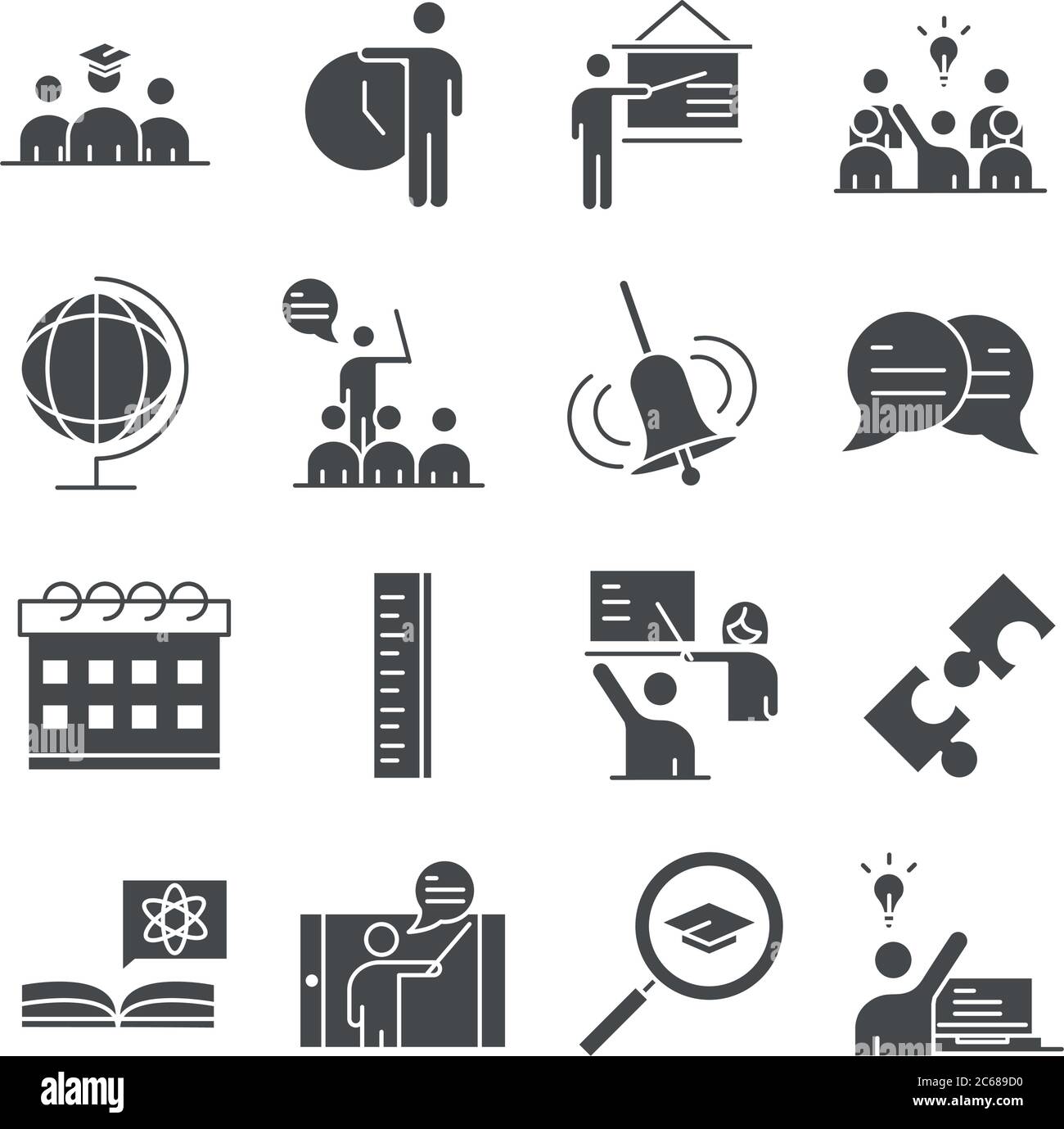 Unterrichten Sie Schule Bildung lernen Wissen und Ausbildung Symbole ...