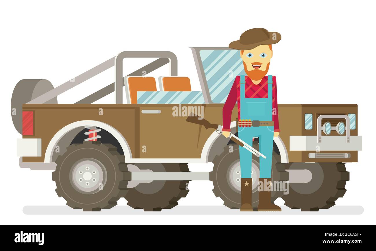 Cartoon jäger Stock-Vektorgrafiken kaufen - Alamy