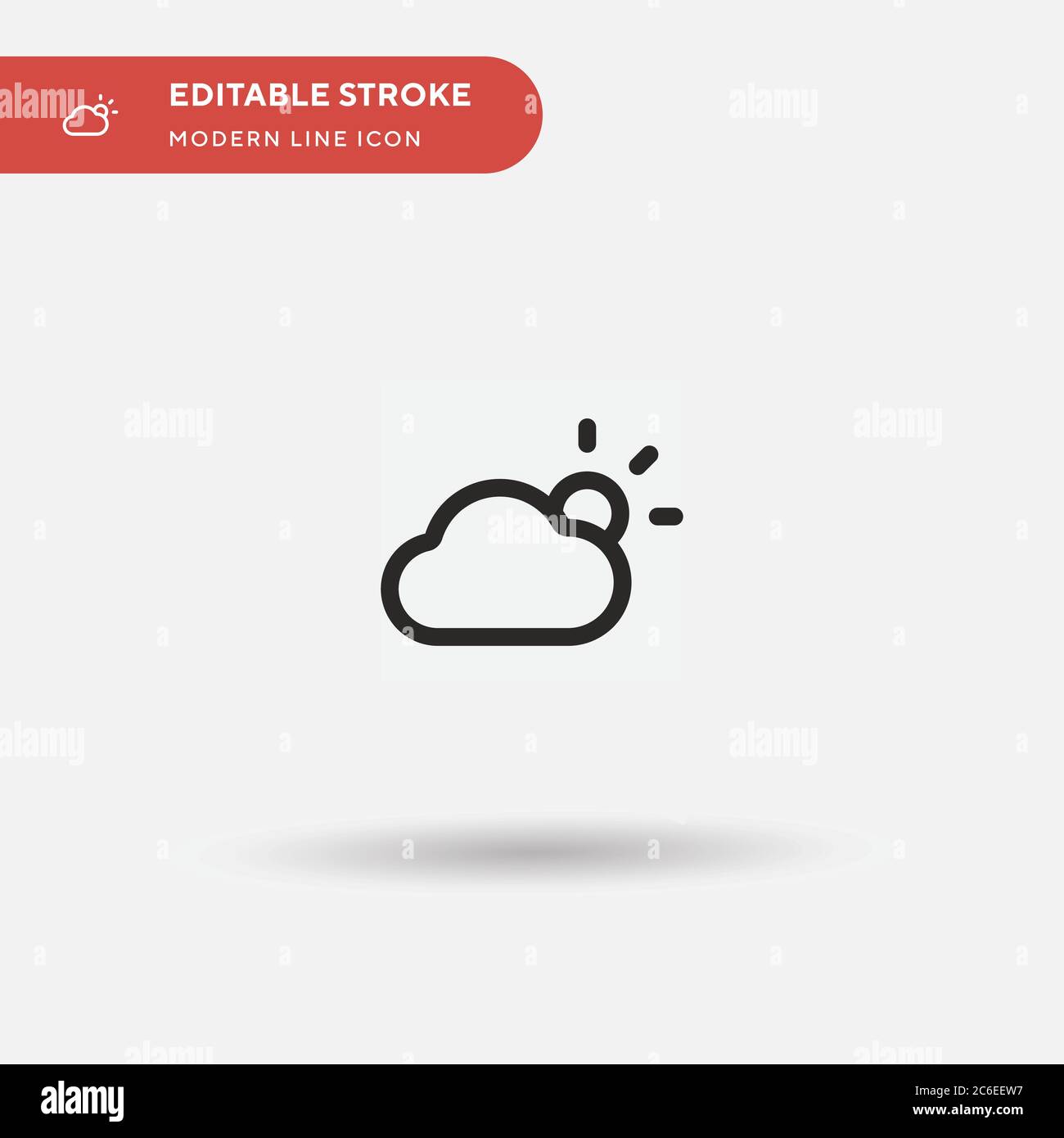 Einfaches Vektorsymbol „Bewölkt“. Illustration Symbol Design Vorlage ...