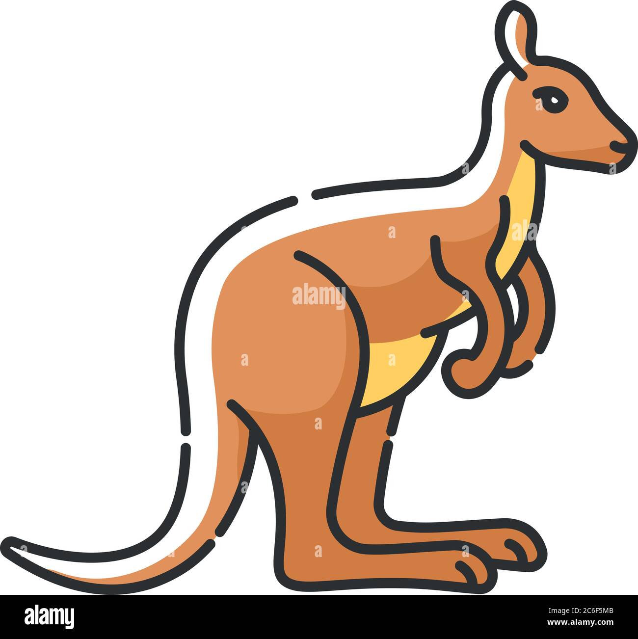 Farbsymbol „Kangaroo RGB“. Exotisches Wallaby, wildes Wallaroo ...
