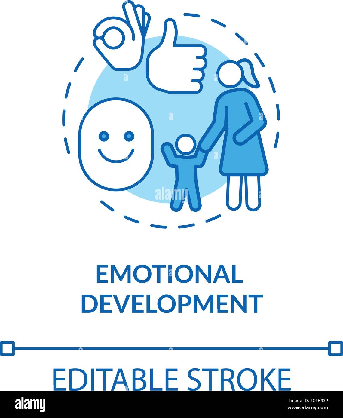 Kinder emotionale Entwicklung Konzept Symbol Stock-Vektorgrafik - Alamy