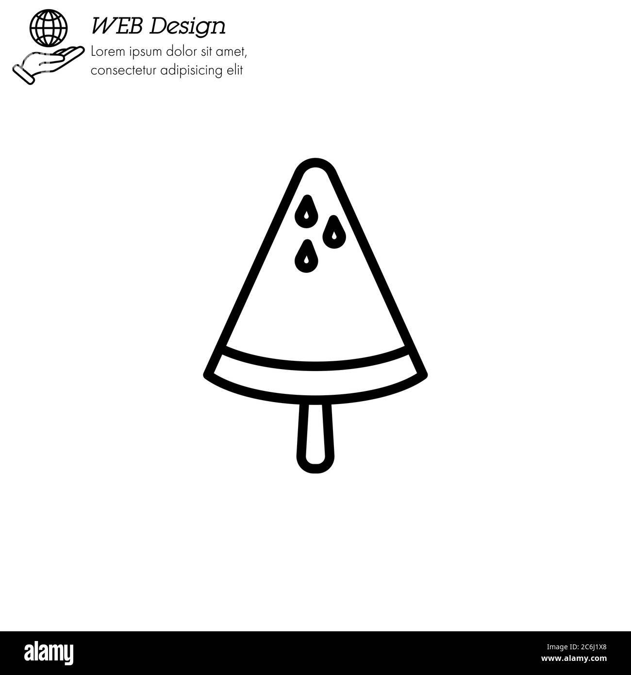Eislolly Wassermelone, Eis Symbol dünne Linie, linear, Umriss ... Eislolly Wassermelone, Eis Symbol dünne Linie, linear, Umriss ...