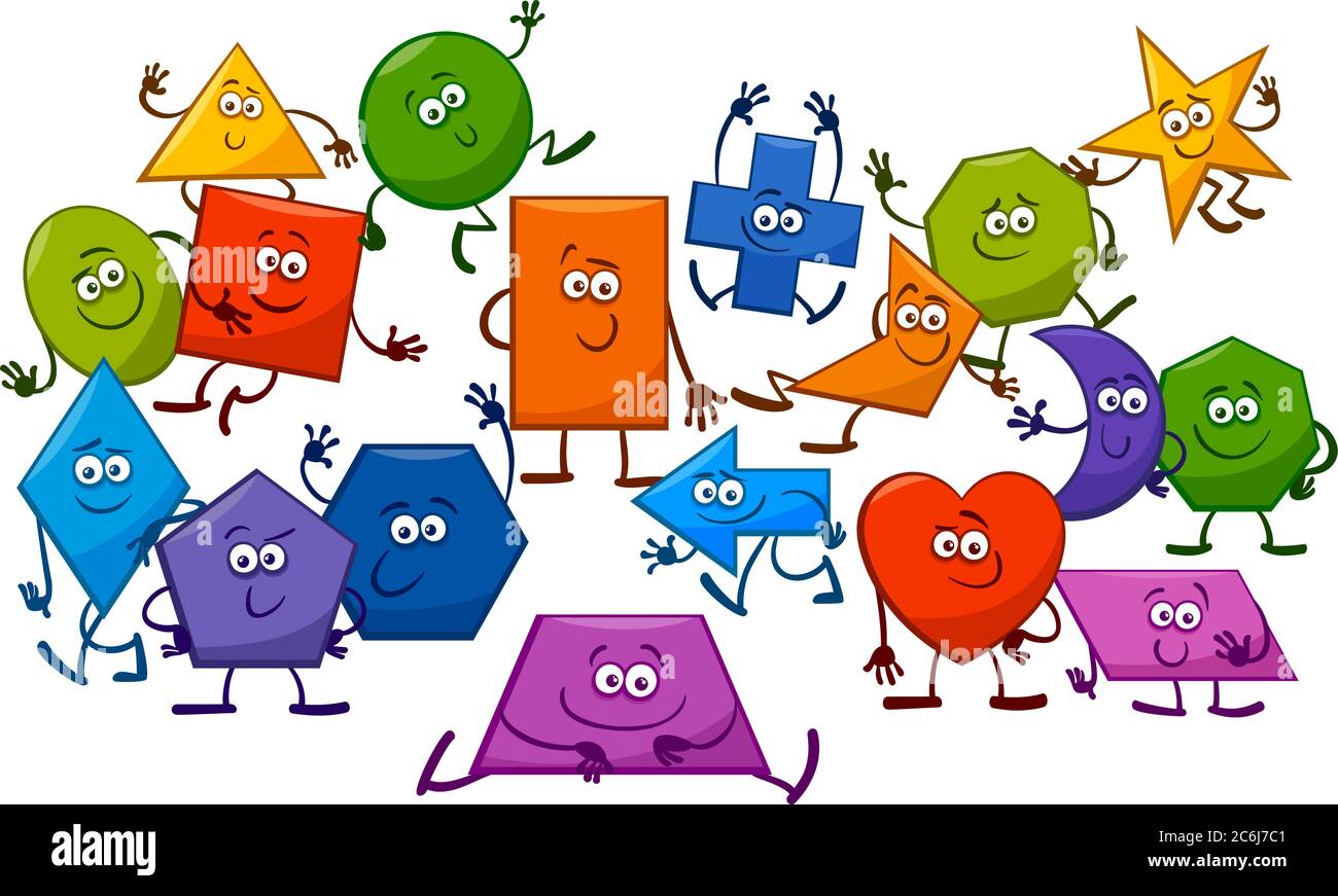 Cartoon Illustration Square Basic Geometric Stockfotos und -bilder ...