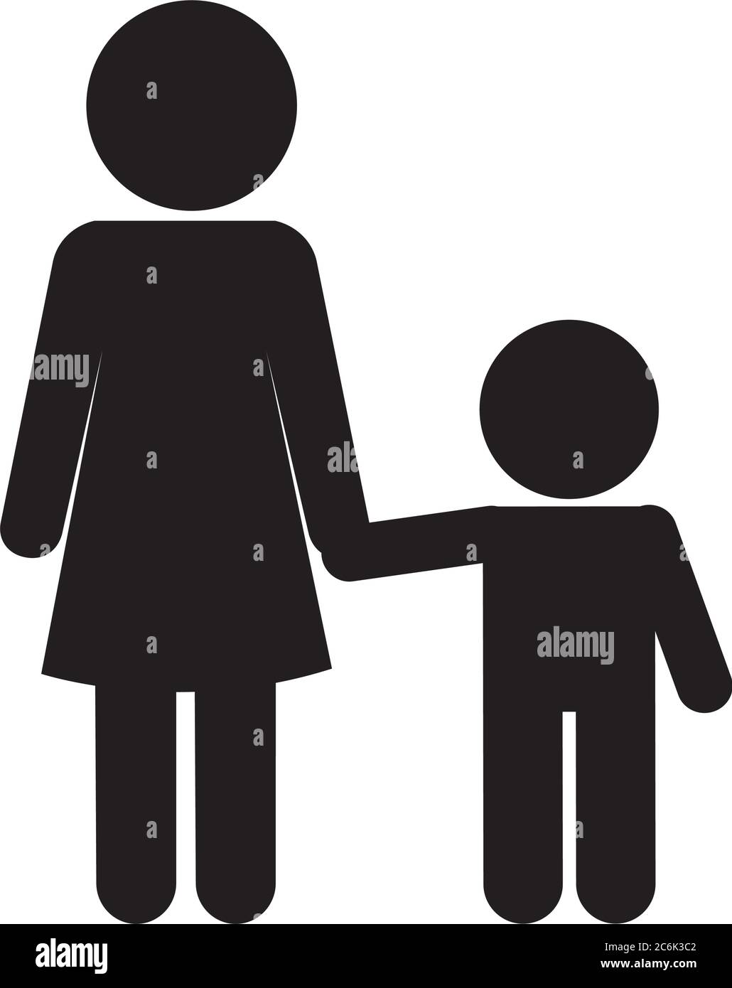 Mutter mit Sohn Avatar Silhouette Stil Icon Design, Familie Beziehung und Generation Thema ...