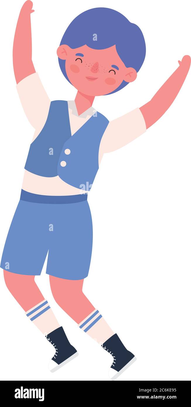 Boy Kind Cartoon mit einheitlichen springen Design, Zurück zur Schule ...