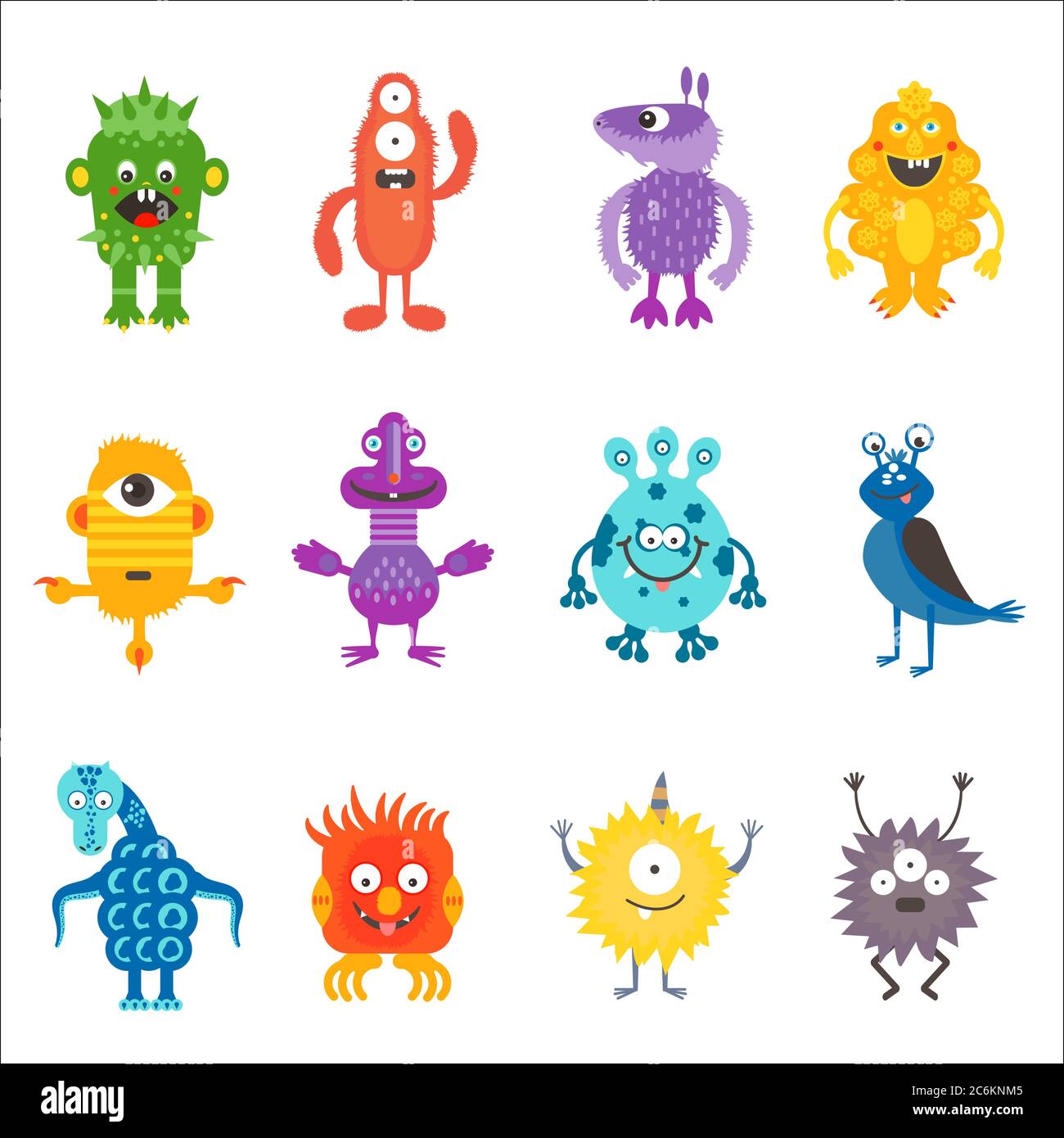 Set vector cute cartoon aliens -Fotos und -Bildmaterial in hoher ...