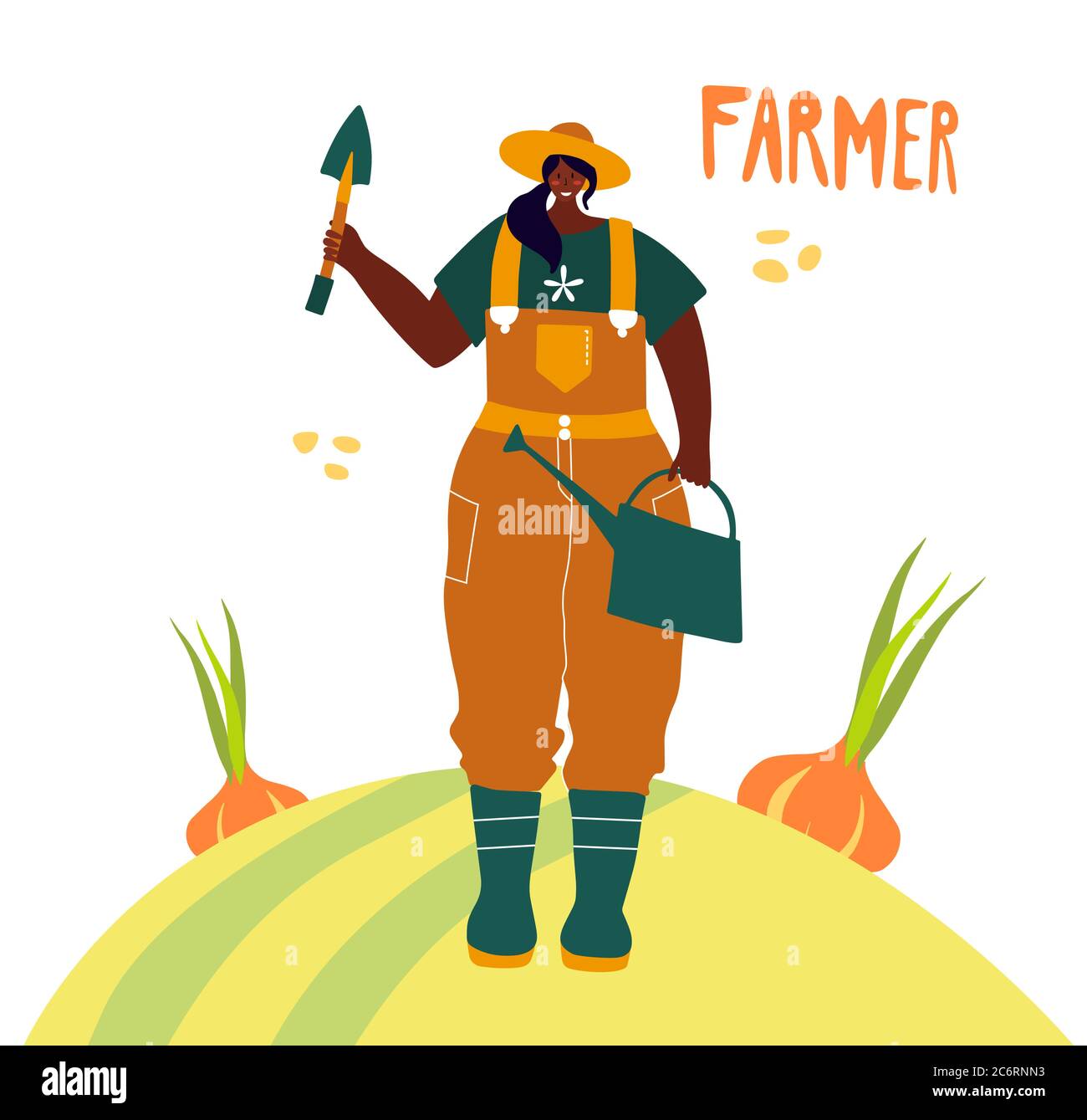 Junge frau mit feldern Stock-Vektorgrafiken kaufen - Alamy