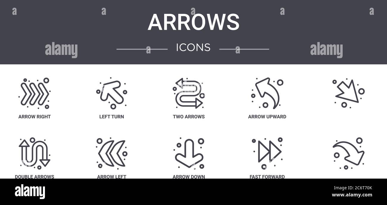 Pfeile Concept Line Icons Set. Enthält Symbole für Web, Logo, ui/ux wie ...